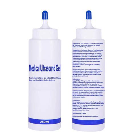 Factory Oem 250 Ml High Viscosity Ultrasound Gel For Medical Use China Certified Safe