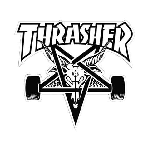 Thrasher Magazine Skate Goat Sticker Black White Slugger Skate
