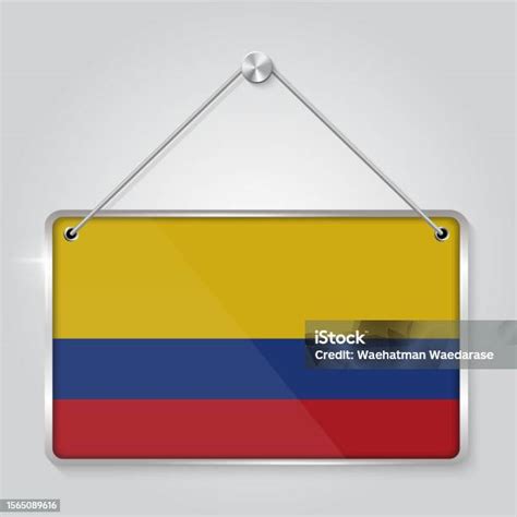 밧줄에 매달려 있는 콜롬비아 국기 페넌트 직사각형 매달려 공란에 대한 스톡 벡터 아트 및 기타 이미지 공란 광고 국경일