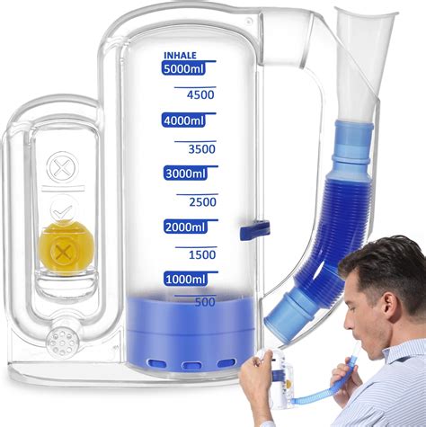 Incentive Spirometer Breathing Exercise Device For Lungs 5000ml Capacity For Deep