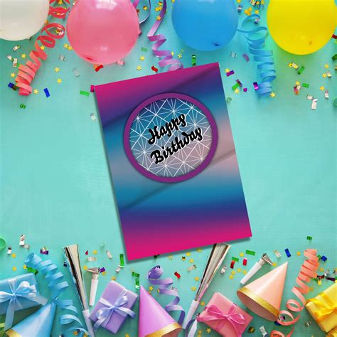 Printable Happy Birthday Card Neon 80s Feel B Day Card Etsy