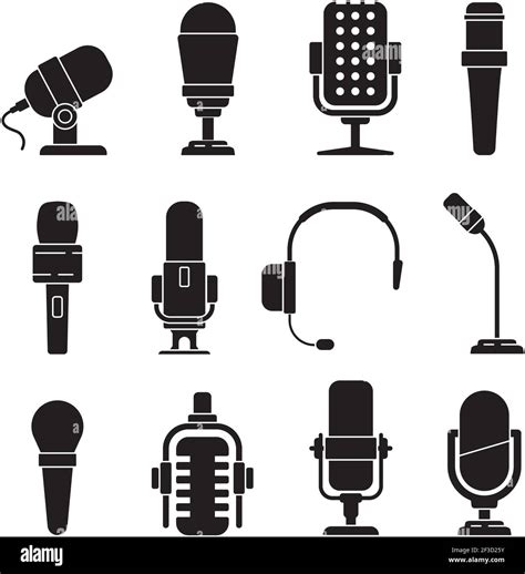 Iconos De Micrófono Cantante De Música Artículos Grabadora De