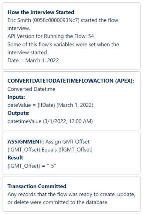 Use Flow To Get The Running Users Time Zone Offset From Gmt Unofficialsf
