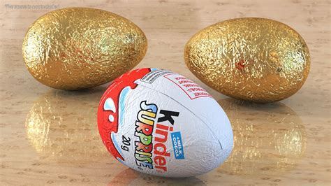 Kinder Surprise Chocolate Egg 3d Model 16 3ds Blend C4d Fbx Max Ma Lxo Obj Free3d
