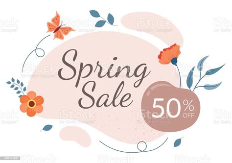봄 세일 꽃 꽃 배경 자연 템플릿 벡터 일러스트 와 시즌 식물 인사말 카드에 적합 초대 또는 포스터 가격에 대한 스톡 벡터 아트 및 기타 이미지 Istock