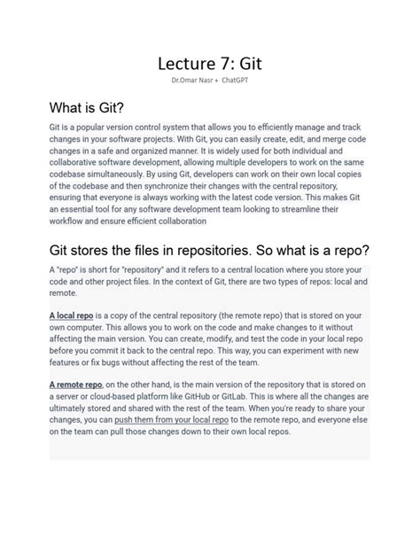 Lecture 7 Git Tutorial Pdf Computer File Filename