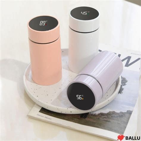 Ballu กระติกน้ําพกพา แสดงอุณหภูมิ ถ้วยเก็บความร้อนอัจฉริยะ 200 มล แก้ว