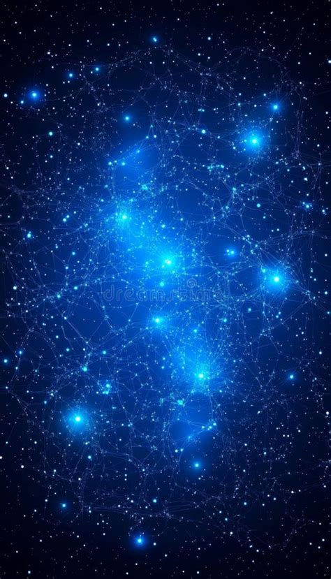 Glowing Interconnected Network Abstract Digital Communication Data