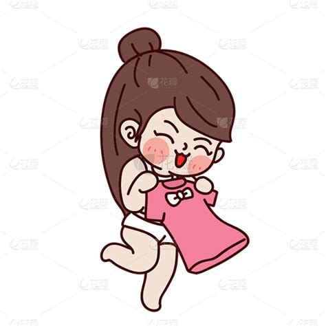 卡通风女孩的日常贴纸 换衣服