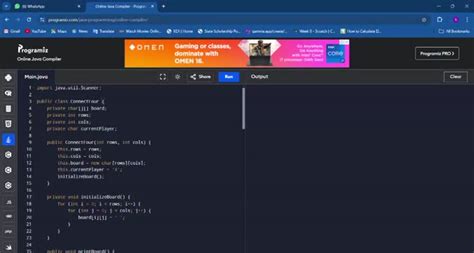 Bhavitha Chitturi On Linkedin Internpe Gamedevelopment Java Programming Connectthefour