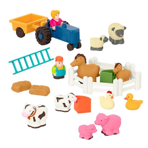 Battat Farm Animal Play Set 25 Toy Farm Animals Fences