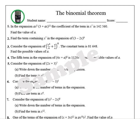 Maths Ib 1 9 2 The Binomial Theorem A And A Sl