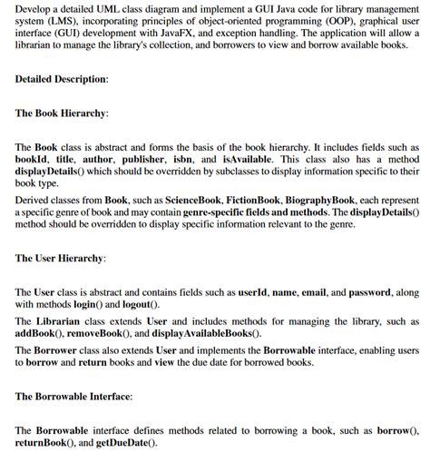 Solved Develop A Detailed Uml Class Diagram And Implement A