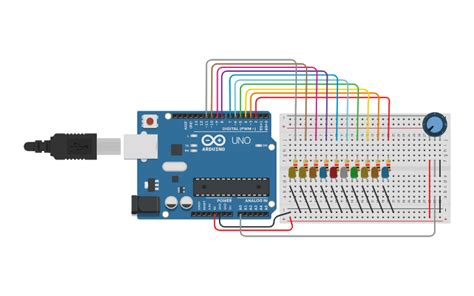 Circuit Design Control De 10 Leds Con 1 Potenciometro Tinkercad