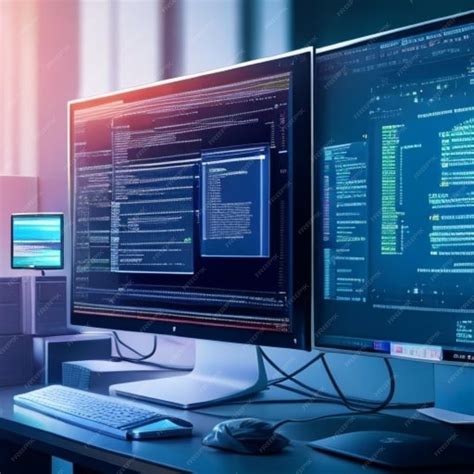 premium ai image software development background with codding ai generated