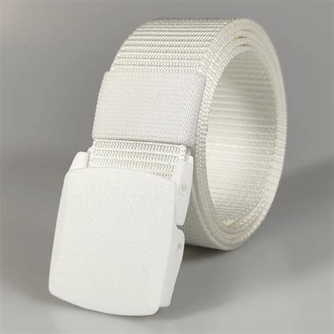 White Automatic Buckle Nylon Army Tactical Men Belt Military Waist