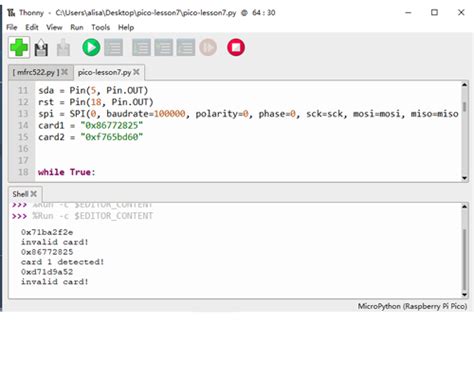Raspberry Pi Pico Learning Kit レッスン 7 Spi ポートを使用して Rfid リーダーにアクセスする
