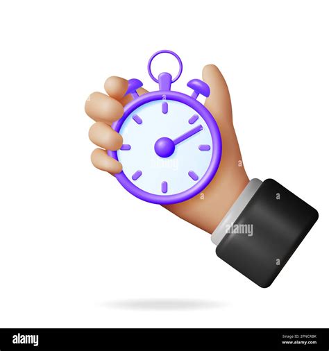 3d Analog Chronometer Timer Counter In Hand Stock Vector Image And Art Alamy