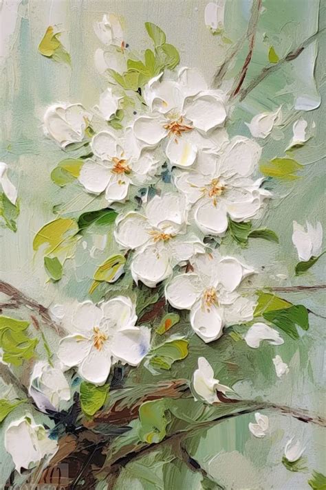 Ai数字艺术手绘奶油风花卉油画肌理装饰画 众图网 花瓣网