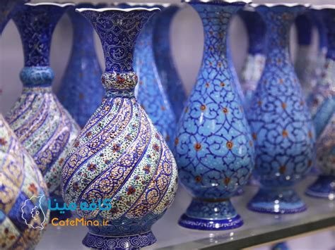 گلدان میناکاری اصفهان انواع گلدان مسی میناکاری شده 100