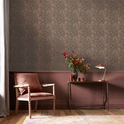William Morris At Home Marigold Fibrous Charcoal Wallpaper 124254 Accessories From Fabco