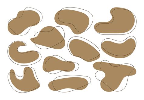 Set Of Irregular Organic Blob Shapes With Lines 13810076 Vector Art At