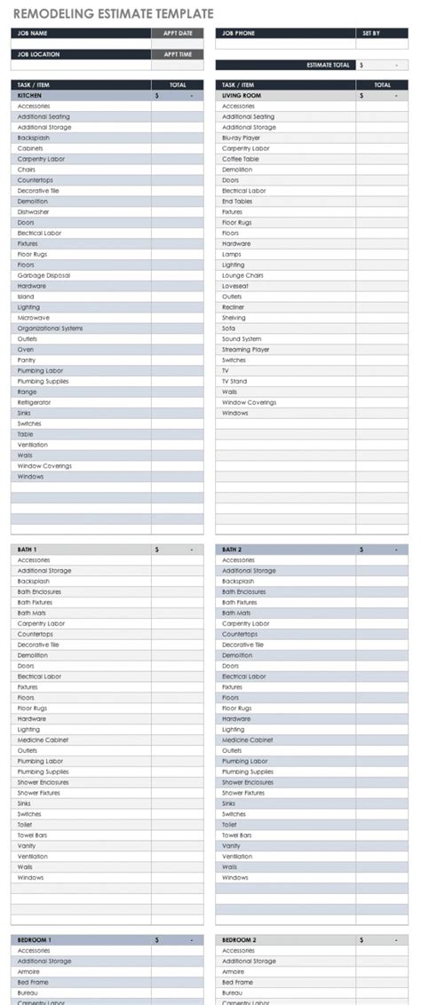Editable Free Estimate Templates Smartsheet Siding Estimate Template