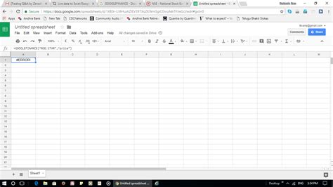 Live Data To Excel Google Spreadsheet General Trading Q A By Zerodha All Your Queries On