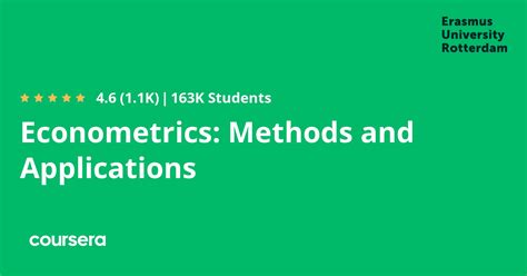 Econometrics Methods And Applications Coursya