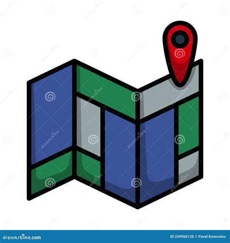 Icon Of Map Scheme Stock Vector Illustration Of Icon 249966138