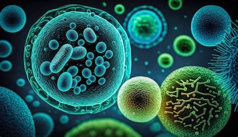 Premium Photo Macro Shot Of Different Types Of Microbes Virus Cells And Bacteria On Abstract