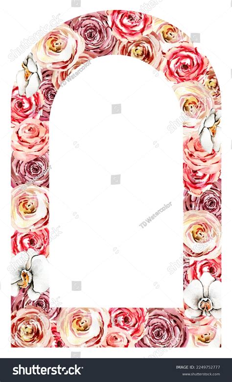 Floral Boho Border Frame Painted Watercolor Stock Illustration Shutterstock