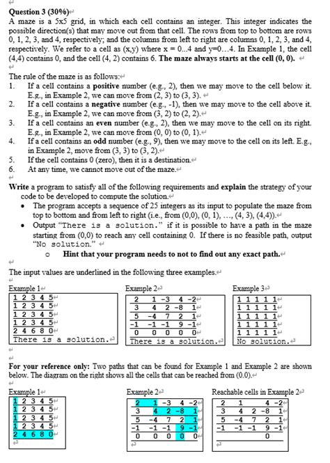 Solved 4 Question 3 30 A Maze Is A 5x5 Grid In Which