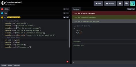 My Javascript Journey With Console Methods Shruti Mahitkar Posted On