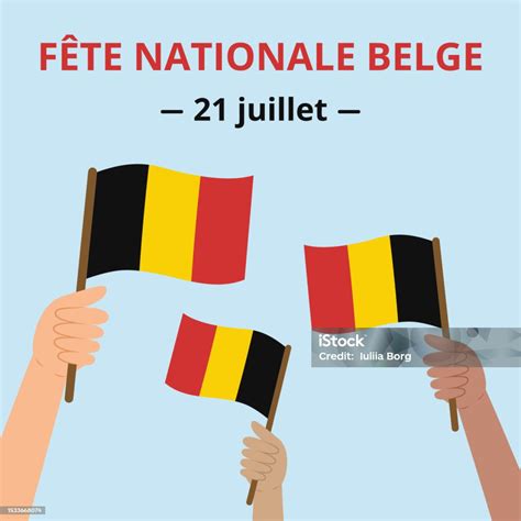 벨기에 국경일 배너 벨기에의 국기를 들고 있는 다양한 손을 가진 템플릿 국경일에 대한 스톡 벡터 아트 및 기타 이미지 Istock