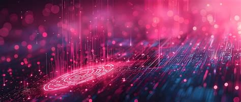 Premium Photo Futuristic Fingerprint Data Security On Neon Circuitry Concept Futuristic