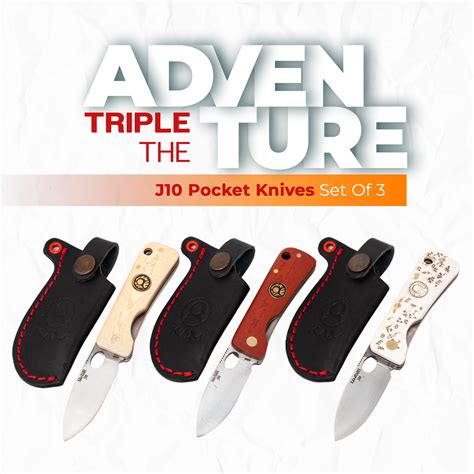 Kam Knife J10 2x4116 Steel 1xd2 Steel Set Of 3 Pocket Knives