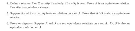 4 define a relation r on z as xry if and only if