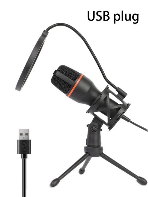 USB Plug RGB Esports Game Condenser Microphone SHEIN USA