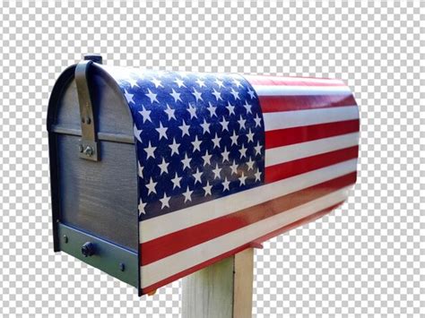 Premium Psd American Flag Metal Mailbox