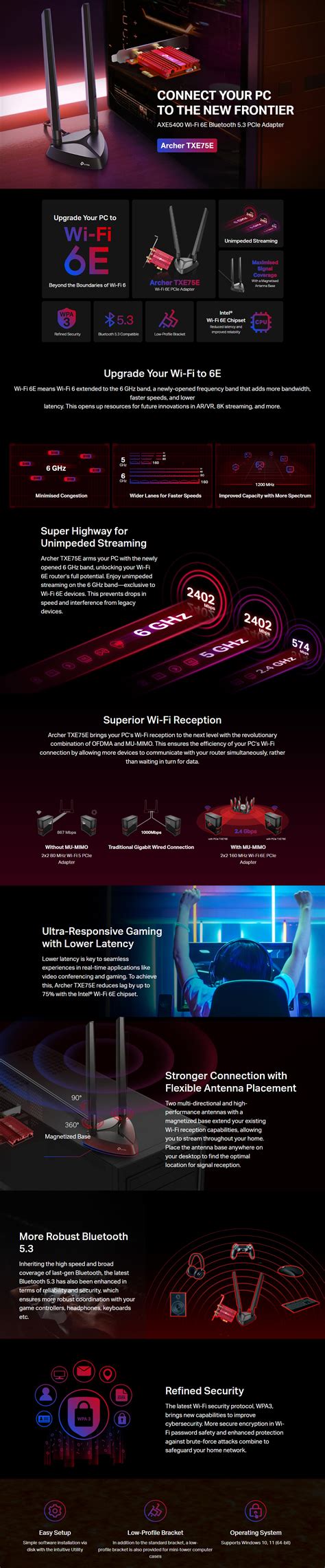 Tp Link Axe Wi Fi E Bluetooth Pcie Adapter Archer Txe E Msy Com Au