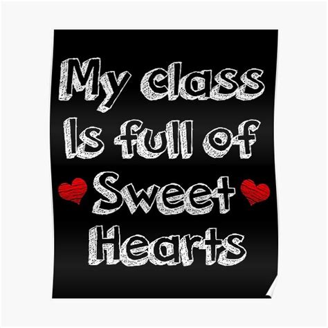 Póster «mi Clase Está Llena De Dulces Corazones Maestra De Jardín De