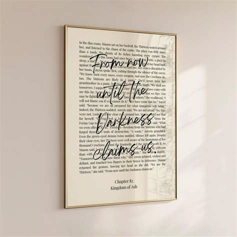 Until The Darkness Claim Us Throne Of Glass Minimalist Bookish Quote