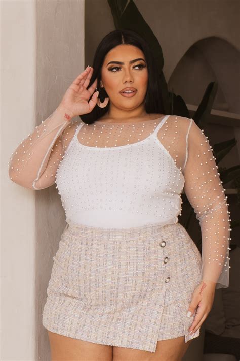 Plus Size Alizee Pearl Button Skort Pink Curvy Sense