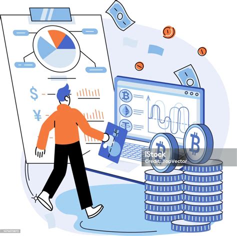 비트코인 채굴 블록체인 네트워크 기술 초기 코인 제공 및 암호화폐의 개념 개념에 대한 스톡 벡터 아트 및 기타 이미지 개념 곡괭이 광산 Istock