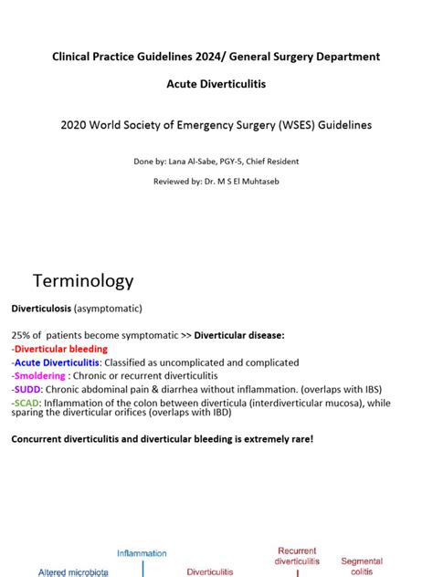 Acute Diverticulitis 2024 Clinical Guidelines For Emergency Doctors And Surgical Residents By Dr