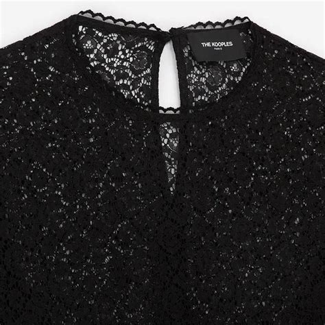 The Kooples Black Lace Shirt With Puffed Sleeves It Depop