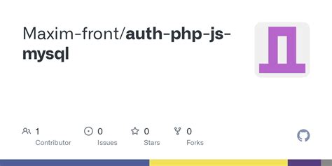 Github Maxim Frontauth Php Js Mysql