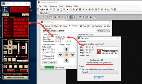 plate solving and syncing plate solving main sequence software