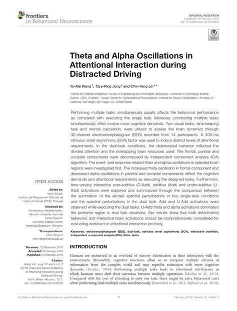 Pdf Theta And Alpha Oscillations In Attentional Interaction During Distracted Driving